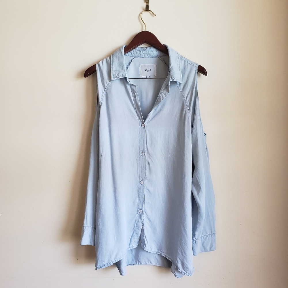 Rails Lana Cold Shoulder Light Vintage Wash Top S - Gem